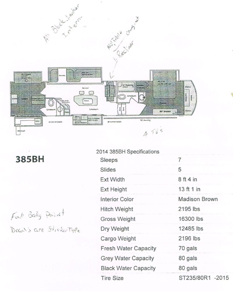 2014 Evergreen Bay Hill 385BH, PHOTOS, Details, Brochure, Floorplan